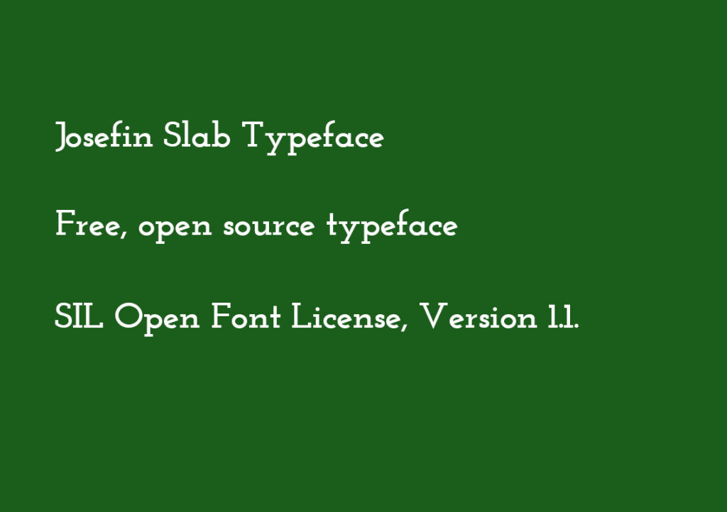 A free open source, modern, geometric, slab font, Josefin Slab typeface ...
