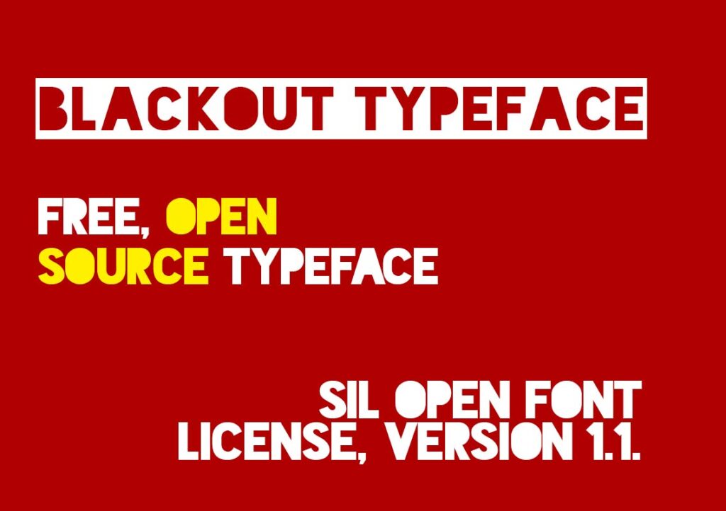 A free open source, stencil sans serif font, Blackout Typeface ...