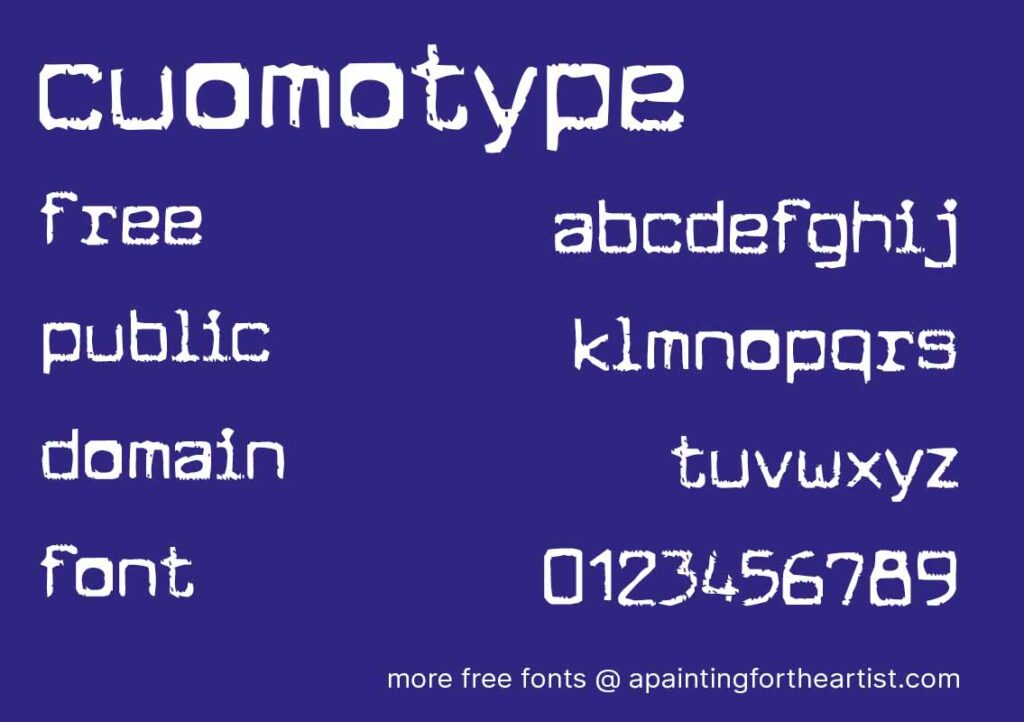 A free public domain, typewriter style decorative font, Cuomotype ...